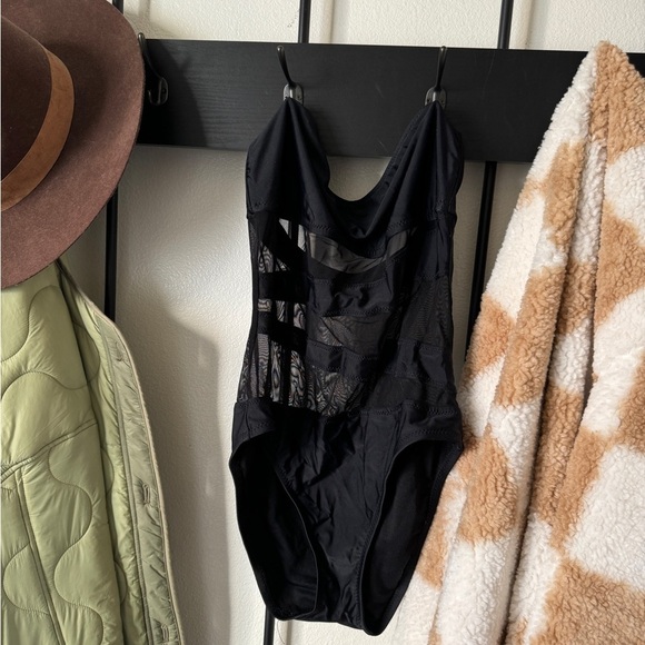 Mossimo Supply Co. | Swim | Vintage Mossimo Black Mesh Cut Out Sheer Strapless Bathing Suit ...